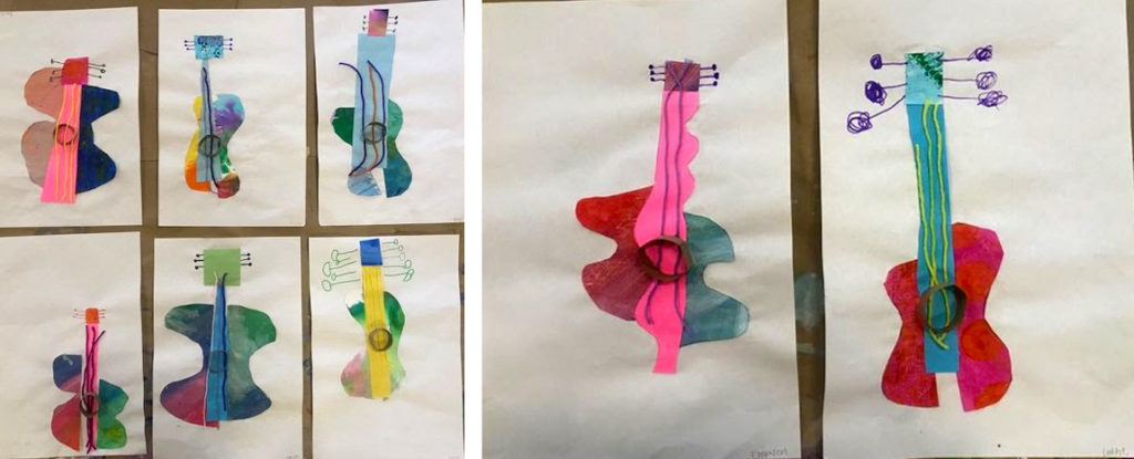 Kinder and First-Grade Learn About Picasso and String Instruments